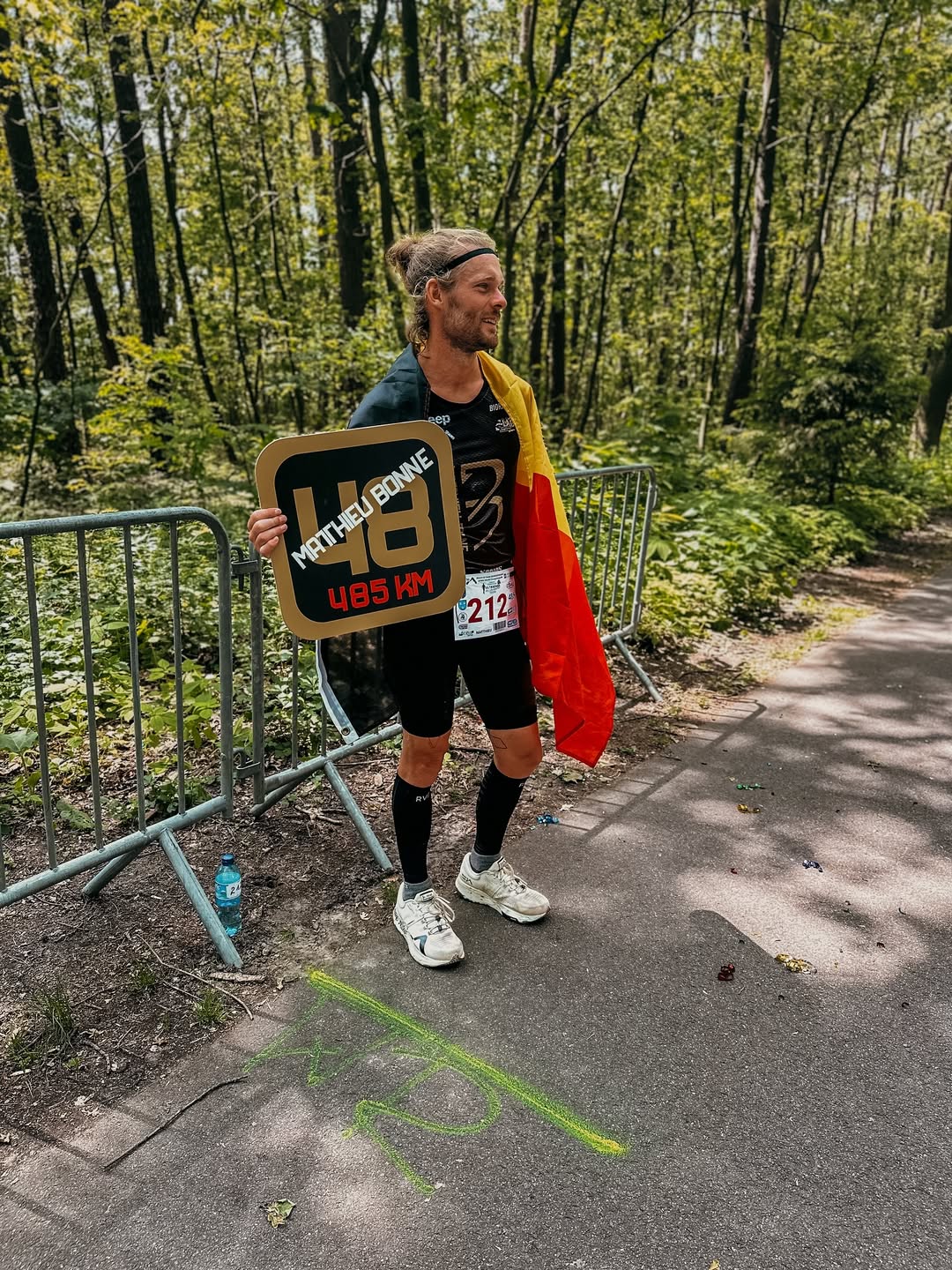 Matthieu Bonne loopt wereldrecord 48 uur: 485,099 km in twee etmalen